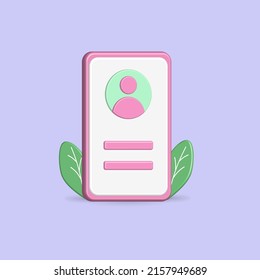 3d Smartphone Profile Icon Vector Green Stock Vector (Royalty Free ...
