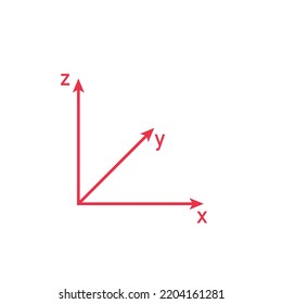 3d Space Coordinate System On White Stock Vector (Royalty Free ...