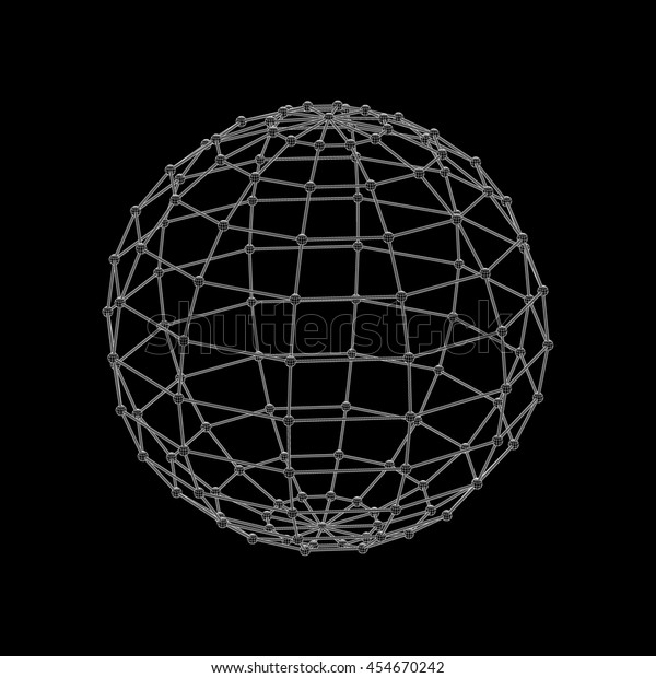 3d Sphere Molecular Lattice Abstract Globeisolated Stock Vector ...
