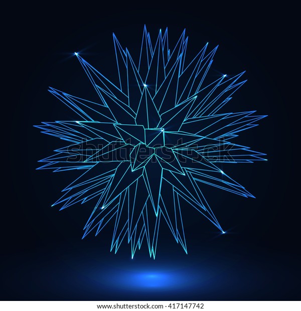 3d Spiked Object Blue Abstract Star Stock Vector (Royalty Free ...