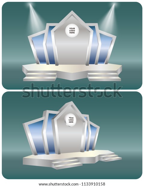 3d Stage Backdrop Exhibition Logo Vector Stock Vector (Royalty Free ...
