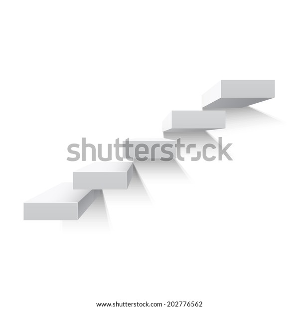 3d Stairs Isolated On White Background Stock Vector (Royalty Free ...