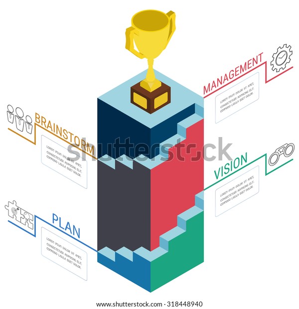 3d Stairs Step Trophy Success Business Stock Vector (Royalty Free ...