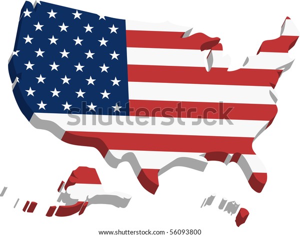 3d States Three Dimensional Map United Stock Vector (Royalty Free ...