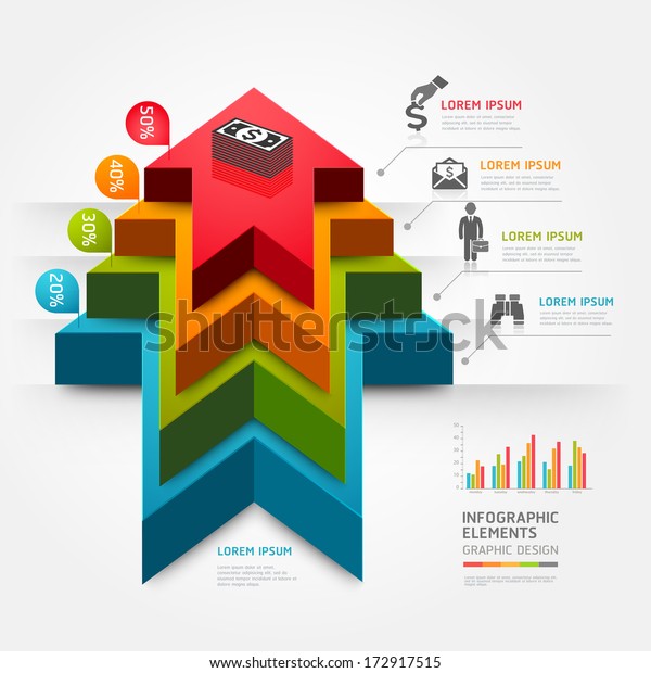 3d Step Arrow Staircase Diagram Business Stock Vector (Royalty Free ...