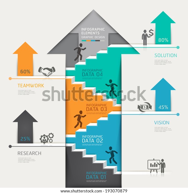 3d Step Arrow Staircase Diagram Business Stock Vector (Royalty Free ...