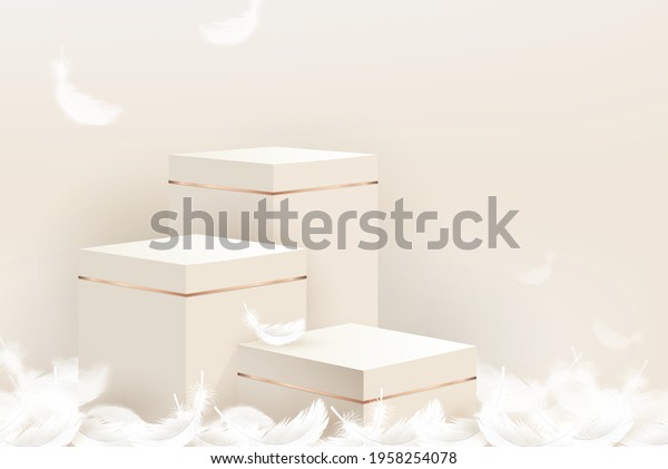 Mockup de podio escalonado 3D con: vector de stock (libre de regalías ...