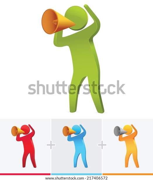 3d Stick Figure Speaking Out Loud Stock Vector (Royalty Free) 217406572