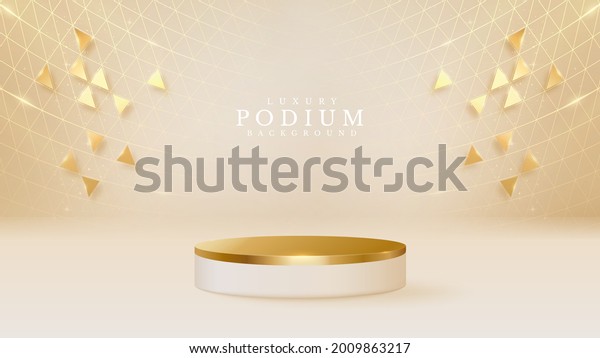 3d Style Podium Shaped Gold Luxury Stock Vector (Royalty Free ...
