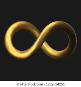 3d Styled Smooth Golden Infinity Symbol Stock Vector (Royalty Free ...