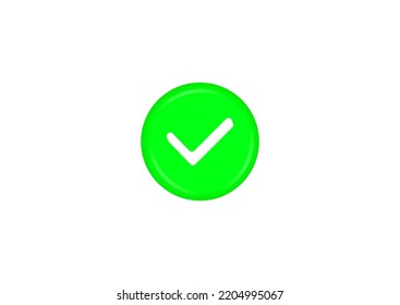 3d Stylized Check Mark Icon Button Stock Vector (Royalty Free ...
