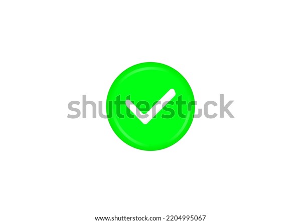 3d Stylized Check Mark Icon Button Stock Vector (Royalty Free ...