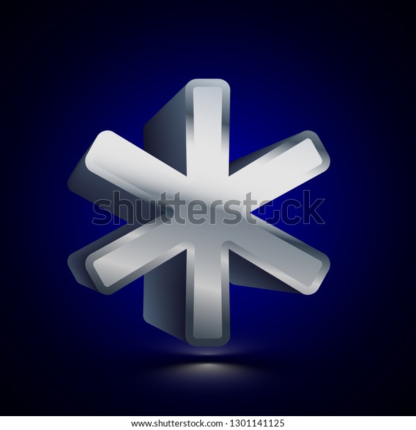 3d Stylized Footnote Icon Glossy Silver Stock Vector (Royalty Free ...