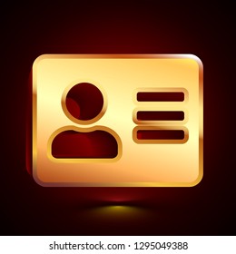 3d Stylized Id Icon Glossy Golden Stock Vector (Royalty Free ...