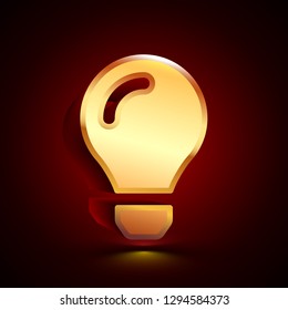3d Stylized Light Bulb Icon Glossy Stock Vector (Royalty Free ...