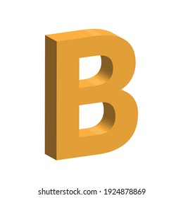 3d Text Orange B Alphabet Big Stock Vector (Royalty Free) 1924878869 ...