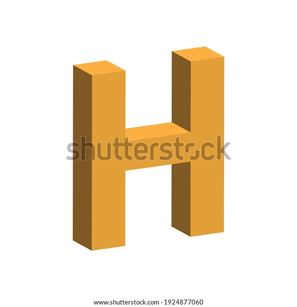 3d Text Orange H Alphabet Big Stock Vector (Royalty Free) 1924877060 ...