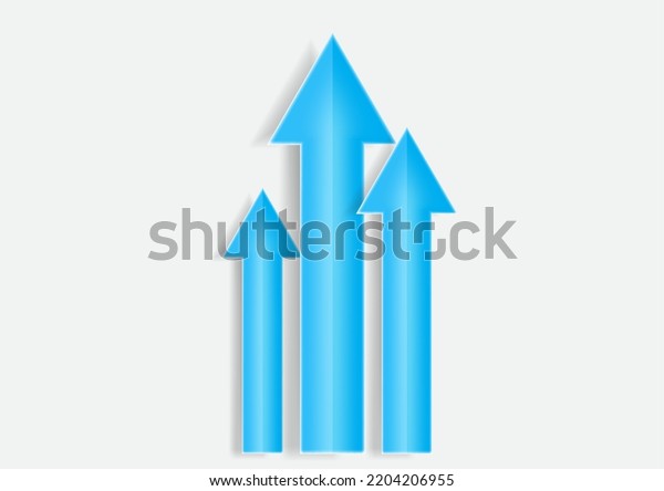 3d Three Blue Arrows On White Stock Vector (Royalty Free) 2204206955 ...