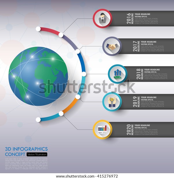 3d Timeline Infographics Icons Set Vector Stock Vector (Royalty Free ...