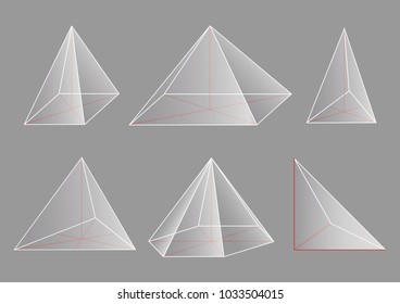3d Pyramids Template Realistic Shadow Perfect Stock Vector (Royalty ...
