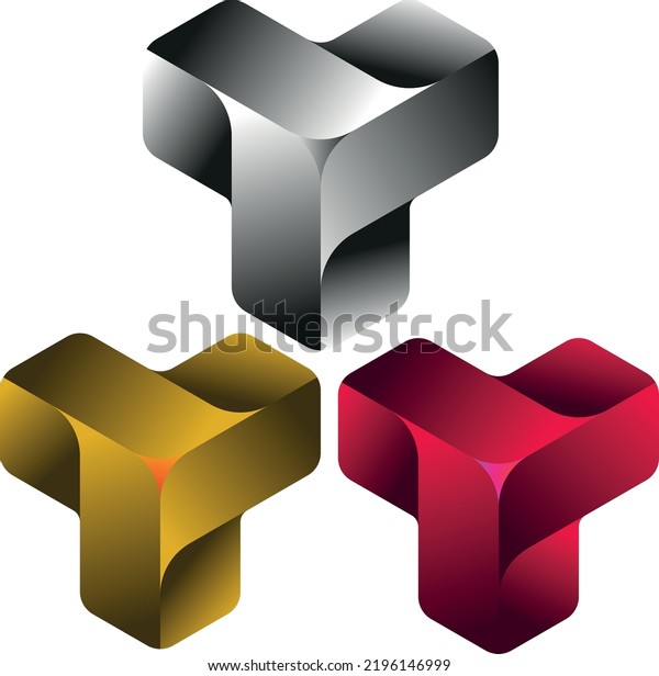 3d Triangle Logo Design Geometrical Stock Vector (Royalty Free ...