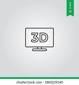 3d Tv Icon Vector Television Sign Stock Vector (Royalty Free ...