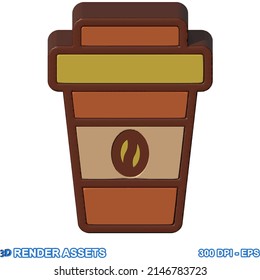 3d Vector Assets Coffee Business Stock Vector (Royalty Free) 2146783723 ...