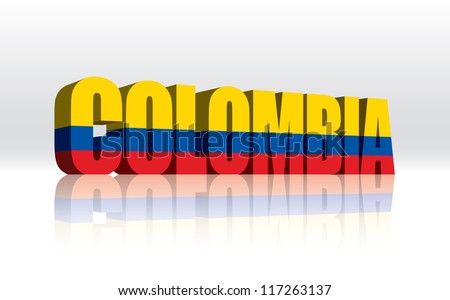 3 D Vector Colombia Word Text Flag Stock Vector (Royalty Free ...