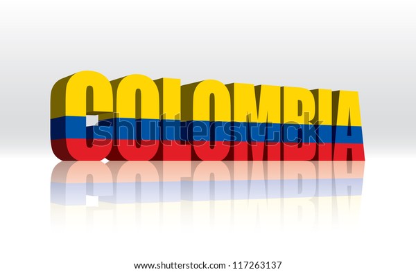 3d Vector Colombia Word Text Flag Stock Vector (Royalty Free) 117263137 ...