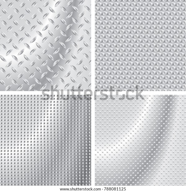 3d Vector Illustration Collection Steel Textures Stock Vector (Royalty ...