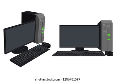 3d Vector Illustration Pc Computer Stock Vector (Royalty Free) 1206781597