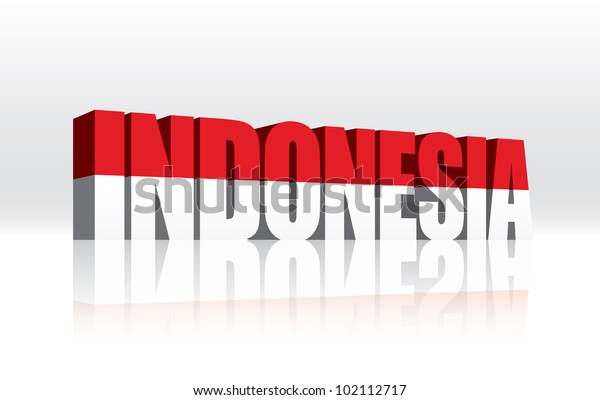 3d Vector Indonesia Word Text Flag Stock Vector (Royalty Free) 102112717