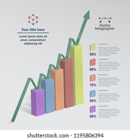 3d Vector Infographic Bar Chart Arrow Stock Vector (Royalty Free ...