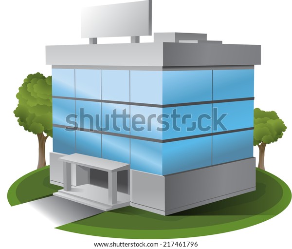 3d Vector Office Building Illustration Clipart Stock Vector (Royalty ...