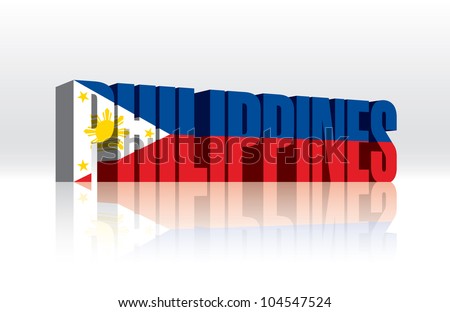 3 D Vector Philippines Word Text Flag Stock Vector (Royalty Free ...