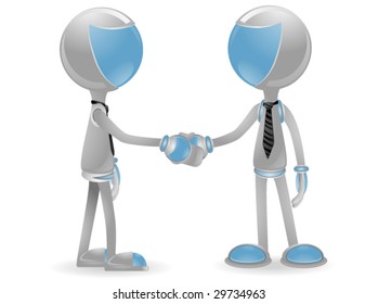 3d Vector Robot Business Deal Stock Vector (Royalty Free) 29734963 ...