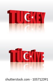 3d Vector Turkey Word Text Flag Stock Vector (Royalty Free) 105712391 ...
