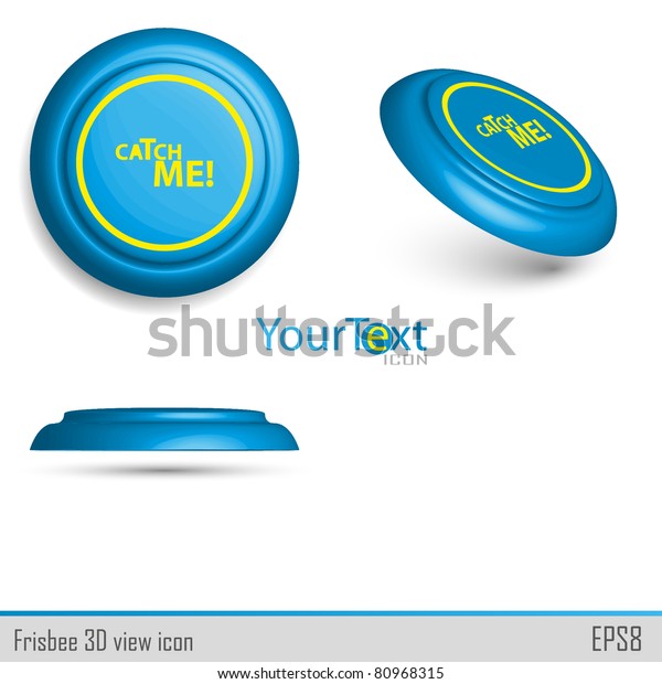 3d View Blue Icon Frisbeevector Illustration Stock Vector (Royalty Free ...
