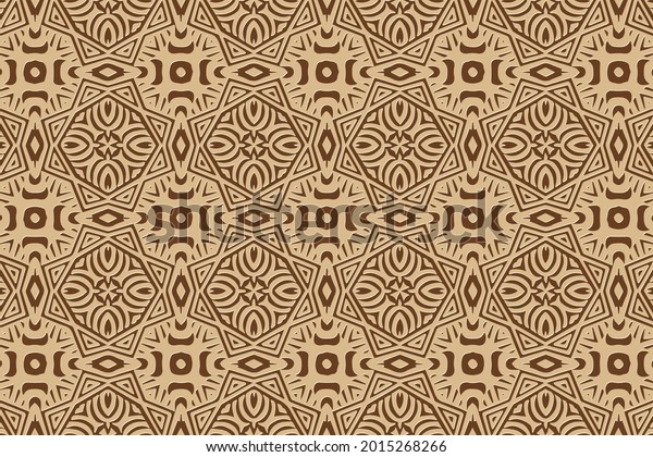 3d Volumetric Convex Embossed Geometric Beige Stock Vector (Royalty ...