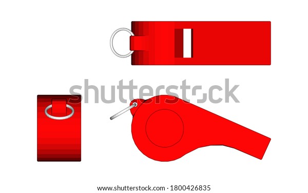 3d Whistle On Top View Side Stock Vector (Royalty Free) 1800426835 ...