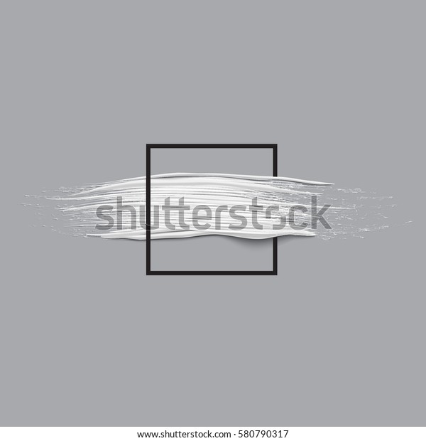 3d White Horizontal Paint Brush Stroke Stock Vector (Royalty Free ...