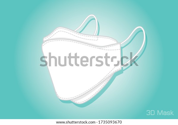 3d White Mask Protection On Green Stock Vector (Royalty Free ...