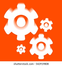 Vektor Stok 3d White On Orange Cogs Gears (Tanpa Royalti) 542919808 ...