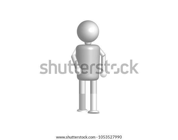 3d White People Man Walking Isolated Stock Vector (Royalty Free ...