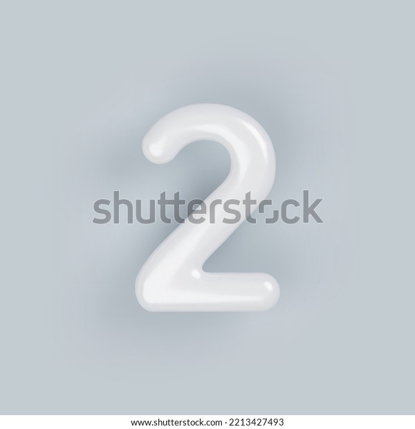 3d White Plastic Number 2 Glossy Stock Vector (Royalty Free) 2213427493 ...