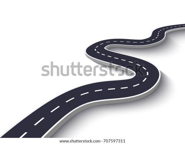3d Winding Road On White Isolated Stock Vector (Royalty Free) 707597311 ...