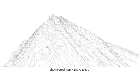 3d Wireframe Contour Swirl Abstract Wireframe Stock Vector (Royalty ...