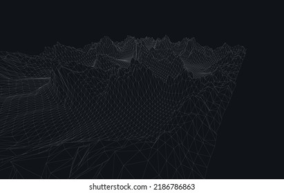 3d Wireframe Contour Swirl Abstract Wireframe Stock Vector (Royalty ...