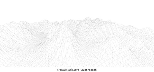 3d Wireframe Contour Swirl Abstract Wireframe Stock Vector (Royalty ...