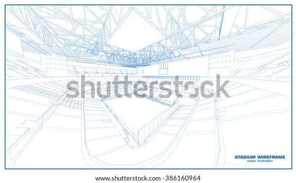 3d Wireframe Stadium Sport Arena Vector Stock Vector (Royalty Free ...